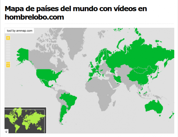 Mapa interactivo del mundo con los vídeos de viaje de hombrelobo país a ...